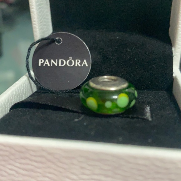 Pandora | Jewelry | Authentic Pandora Green Murano Glass Charm Preowned ...